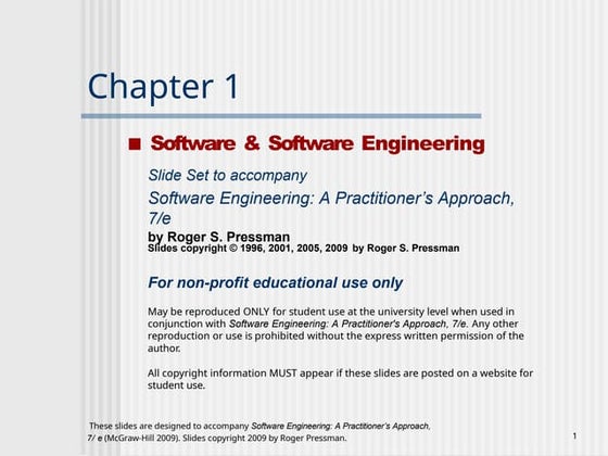 Chapter 01 Software Engineering Pressman Ppt 8453