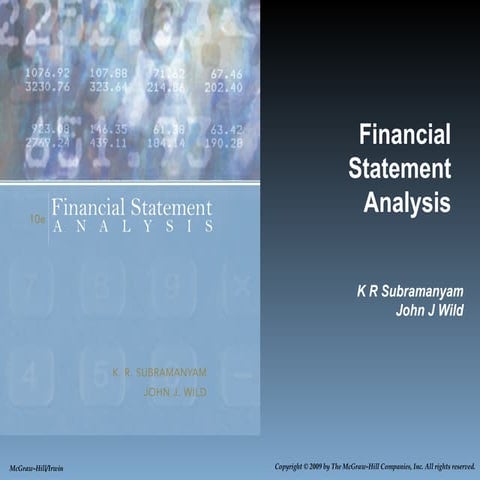 Chapter 01 from the book of Financial Statement Analysis | PPT