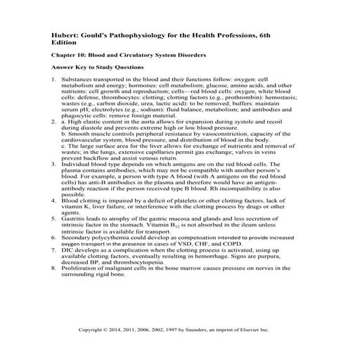 Chapter_010.pdf Blood and Circulatory Systems Disorder | PDF