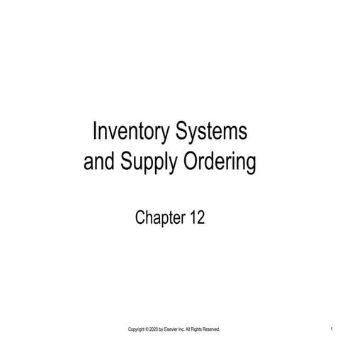 Ch 12 Inventory Systems and Supply Ordering | PPT