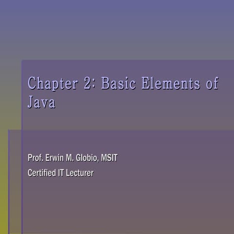 Basic Elements of Java | PPT