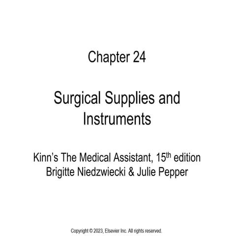 Surgical Supplies and instruments chapter 24 | PPT