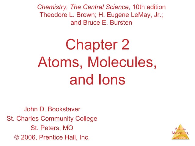 Grade 8 Chemistry Structure of Matter : Atoms, Molecules and Ions ...