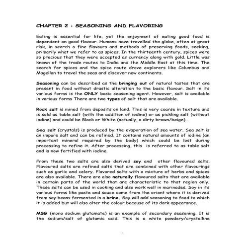 Chapter 02 seasoning and flavoring | PDF