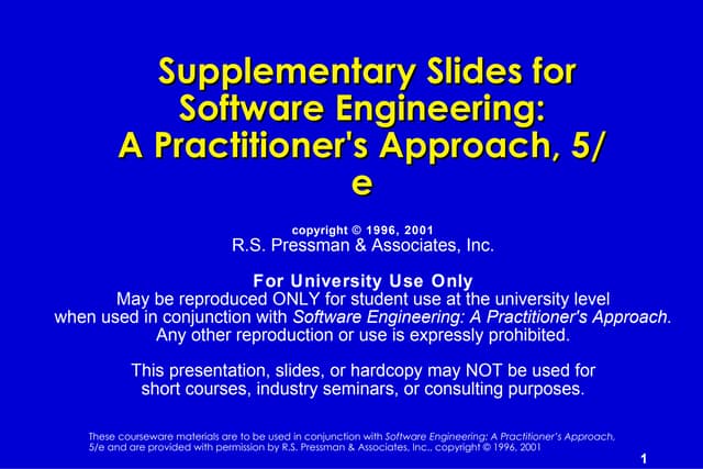 Software engineering a practitioners approach 8th edition pressman ...