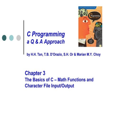 The Basics Of C Math Functions And Characters Ppt