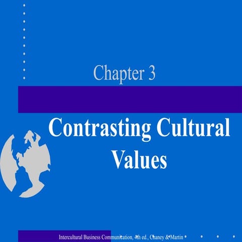 Intercultural Business Communications: Chapter 3 Contrasting cultural ...