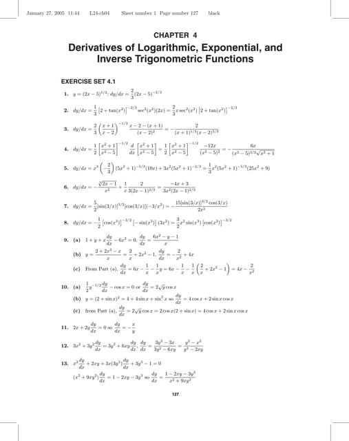 Lesson 8: Derivatives of Logarithmic and Exponential Functions ...