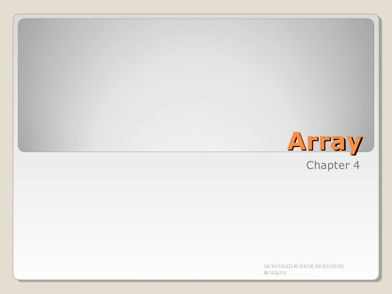 Chapter 04 array