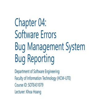 Comprehensive Guide to Software Errors and Bug Management Systems | PDF