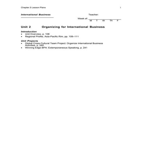 Chapter 05 lesson plans | PDF