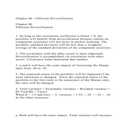 Chapter 06 - Efficient DiversificationChapter 06Efficient Di.docx
