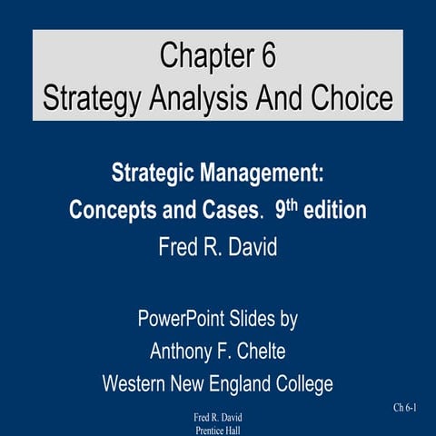 Strategic Management Chapter 6 - fred david | PPTX