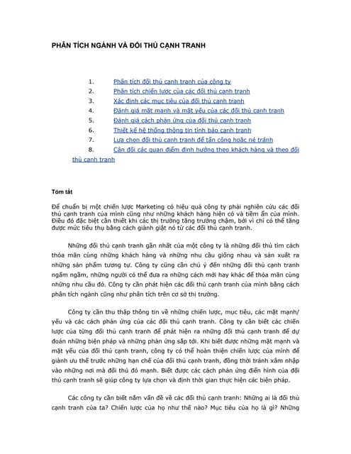 Mô hình 5 áp lực cạnh tranh của michael porter | PDF