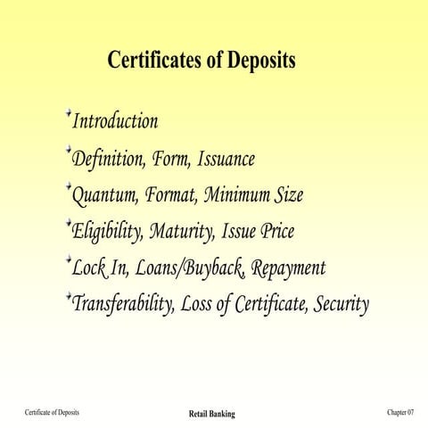 Certificates of Deposits | PDF