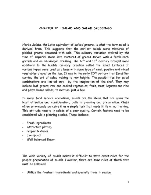 STRUCTURE OF SALAD.pptx | Healthy Cooking and Eating | Food & Drink