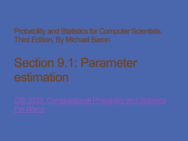 Chapter 09 Parameterestimation Pptx