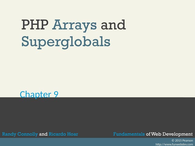 Chapter 09 Php Arrays And Superglobalsppt Web Development Internet