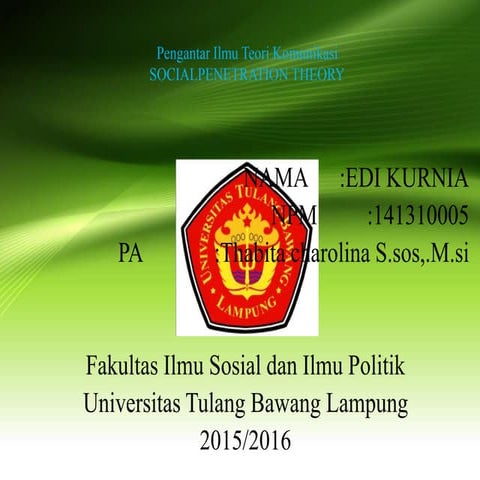 Chapter 09 ppt (social penetration theory) | PPT