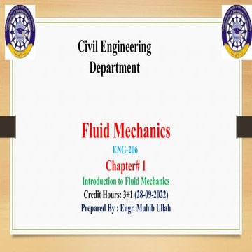 Fluid mechanics for civil engineering pptx | PPTX