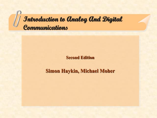 Introdution To Analog And Digital Communication Pdf Computer
