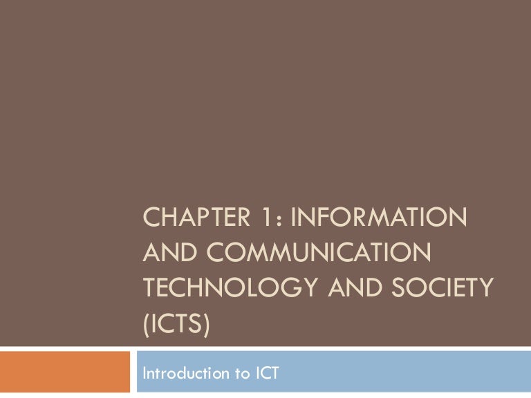 INTRODUCTION TO ICT