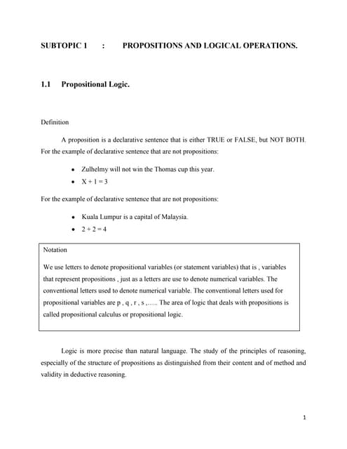Chapter 1: The Foundations: Logic and Proofs | PPT
