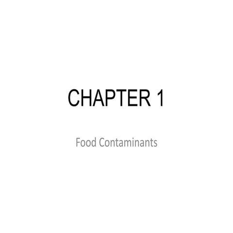 FOOD SANITATION, SAFETY & HYGIENE - CHAPTER 1 | PPTX