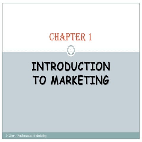 Chapter 1 Introduction to Marketing | PPTX