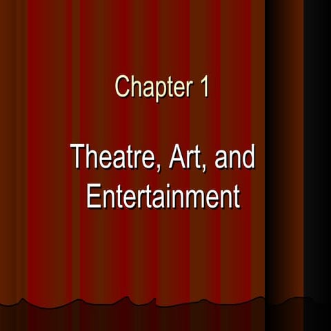 Chapter 1: Theatre, Art, and Entertainment | PPT