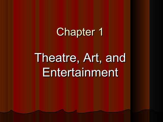 Types of stages and drapes - Theatre 1 | PPT
