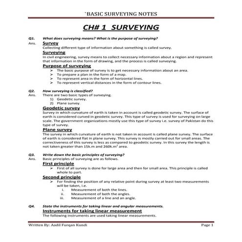 Chain surveying and offset | PPTX