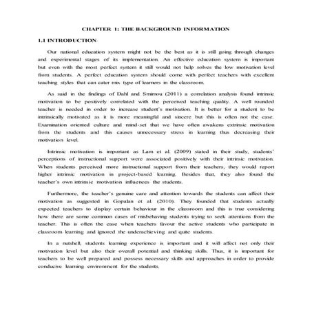 Chapter 1 The Background Information | PDF