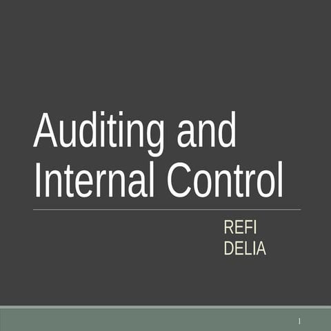 Chapter 1. auditing and internal control | PPT