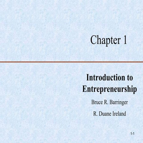 Introduction to Entrepreneurship Introduction to Entrepreneurship | PPTX