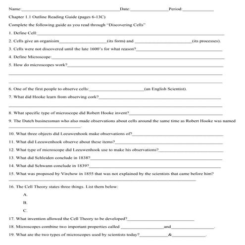 Chapter 1.1 Outline | DOC