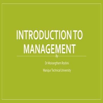 Introduction to management II definition II levels of management | PPTX