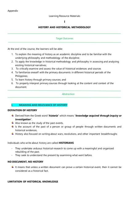 Readings in Philippine History module 1 | PPTX