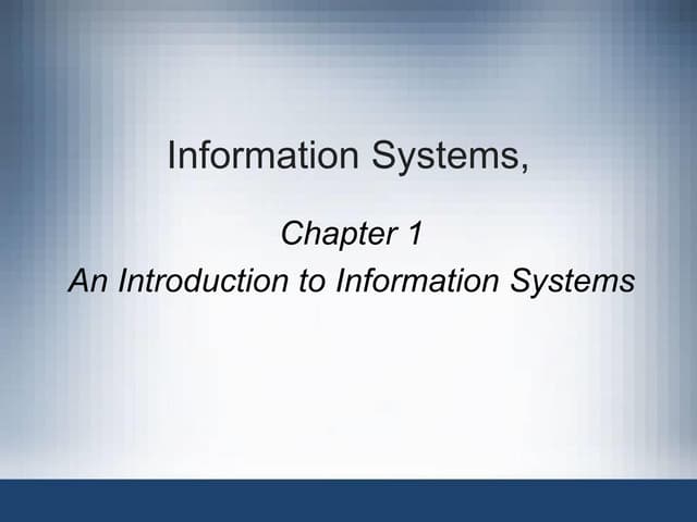 Introduction to information system | PPTX