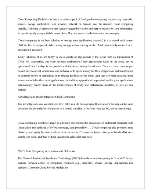 Cloud Computing for college presenation project. | PPTX | Cloud Computing | Internet