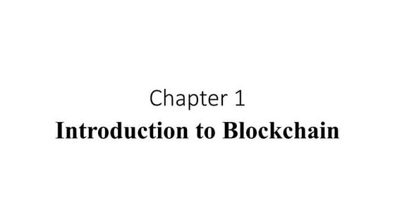 Introduction to Blockchain | PPT