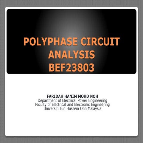 Chapter 1 - Polyphase Circuit Analysis.pptx | Computer Networking | Computing