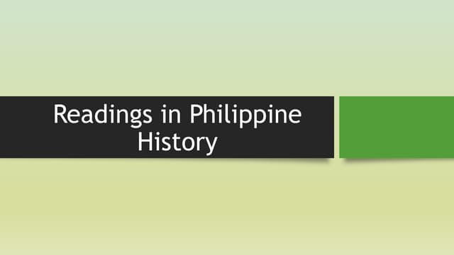 Readings in Philippine History module 1 | PPTX