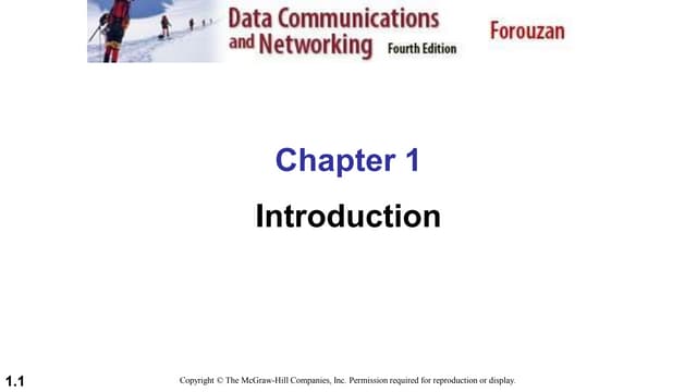Chapter 1 Introduction (Data Communication by Forouzan) | PPT