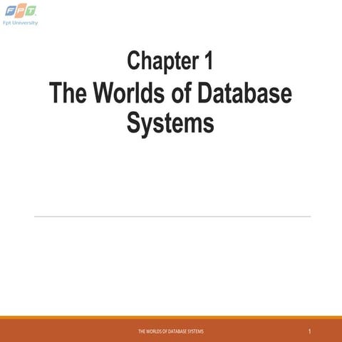 Chapter 1: Learning about Database and How to become an expert in this ...