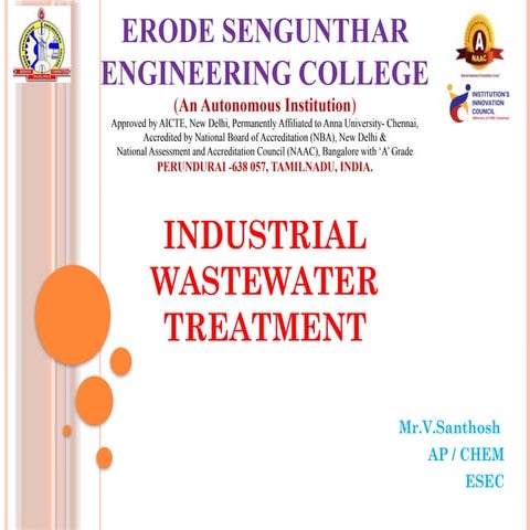 Industrial Wastewater Treatment Basics PPT | PPT