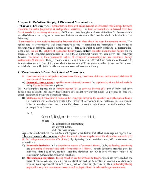 Econometrics lecture 1st | PPT | Business Accounting & Finance | Business
