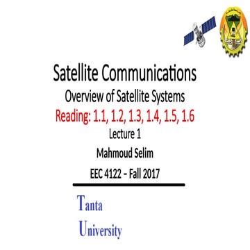 Overview of Satellite Systems (Satellite Communication Systems)) | PPT