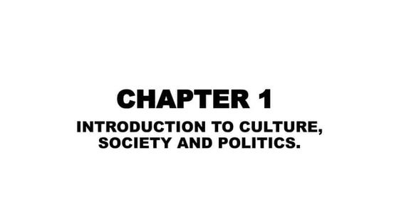 Understanding Culture, Society and Politics - Introduction | PDF