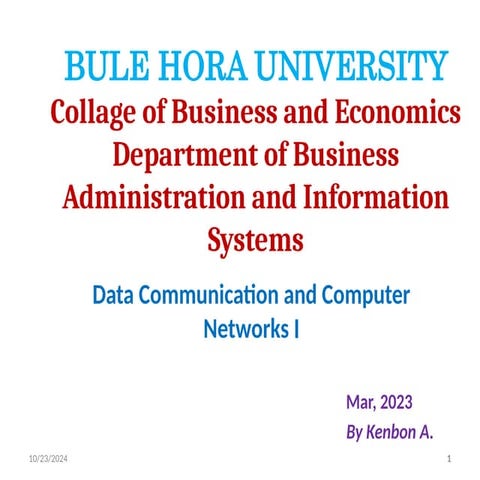 Data Communication And Computer Networking I Ppt